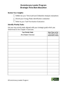 Exercise 5.1 Strategic Time Slot Allocation Template – Appleton Greene & Co